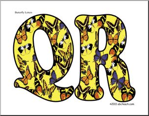 Bulletin Board: Butterfly Theme Letters A-Z (color) | Abcteach