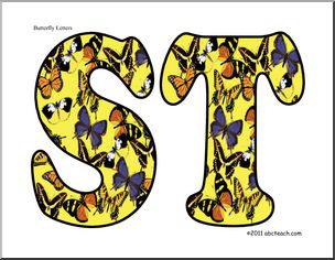 Bulletin Board: Butterfly Theme Letters A-Z (color) | Abcteach