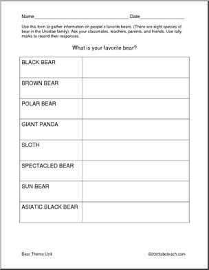 Research and Report: Bears – Abcteach