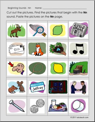 Phonics: Beginning Consonant Sounds Pictures Set 3 (pre-k/primary ...