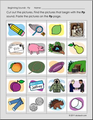 Phonics: Beginning Consonant Sounds Pictures Set 3 (pre-k/primary ...