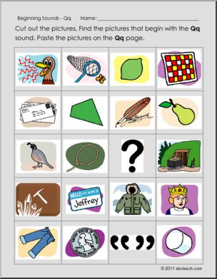 Phonics: Beginning Consonant Sounds Pictures Set 3 (pre-k/primary ...
