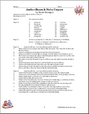 Amber Brown Is Not a Crayon (elem/upper elem) Book I abcteach.com