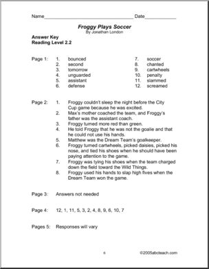 Froggy Plays Soccer (primary) Book I abcteach.com