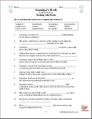 Grandpa's Teeth (primary/elem) Book I abcteach.com