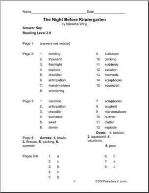 Book: The Night Before Kindergarten (primary) | Abcteach