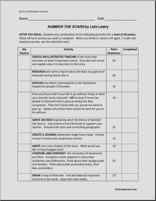 Number the Stars (upper elem/middle) Book I abcteach.com