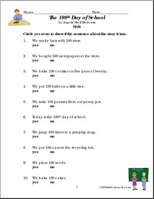 The 100th Day of School Book Unit- Author Angela Shelf Medearis