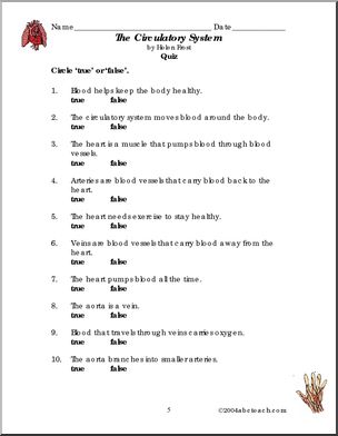 Book: The Circulatory System (elementary) – Abcteach