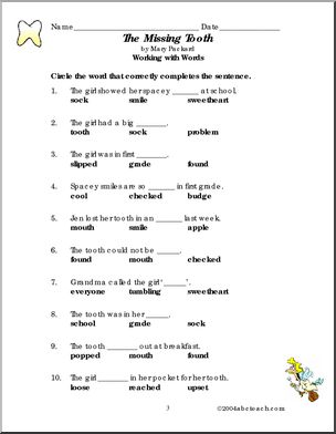 Book: The Missing Tooth (primary) | Abcteach