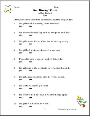 Book: The Missing Tooth (primary) | Abcteach