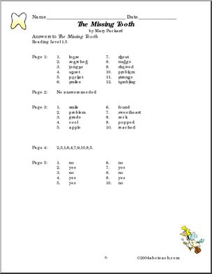 Book: The Missing Tooth (primary) | Abcteach