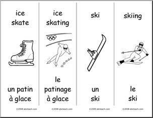 French: Marque-pages--les sports dÃ­hiver | Abcteach