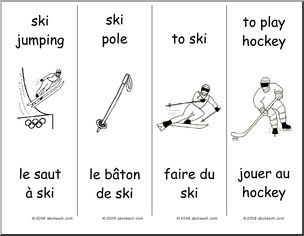 French: Marque-pages--les sports dÃ­hiver | Abcteach