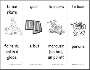 French: Marque-pages--les sports dÃ­hiver | Abcteach