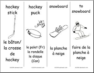 French: Marque-pages--les sports dÃ­hiver | Abcteach