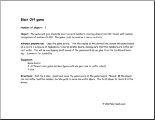 Blast Off 0-100 Board Game