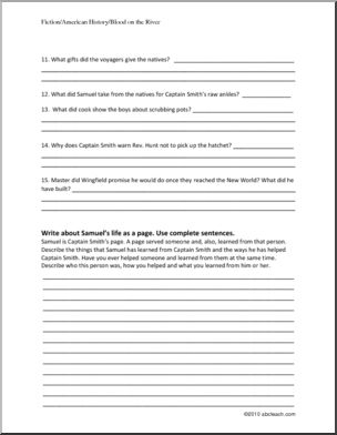 Book: Blood on the River Part 1 (upper elem/middle/high) | Abcteach