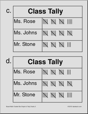 Bar Graph & Tally Chart: Easter Egg Hunt Math (board size) (primary ...