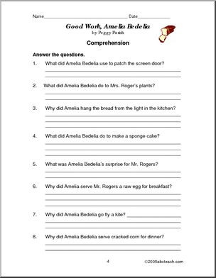 Good Work, Amelia Bedelia (primary/elem) Book I abcteach.com
