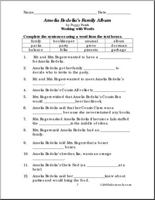 Amelia Bedelia's Family Album (primary/elem) Book I abcteach.com