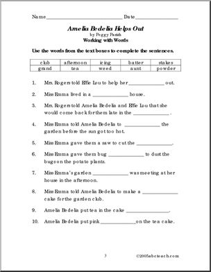 Amelia Bedelia Helps Out (primary/elem) Book I abcteach.com