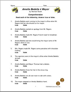 Amelia Bedelia *4* Mayor (primary/elem) Book – Abcteach