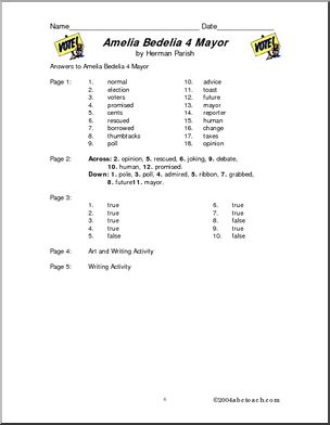 Amelia Bedelia *4* Mayor (primary/elem) Book – Abcteach