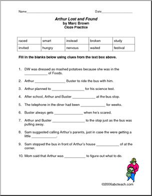 Arthur Lost and Found (elementary) Book I abcteach.com