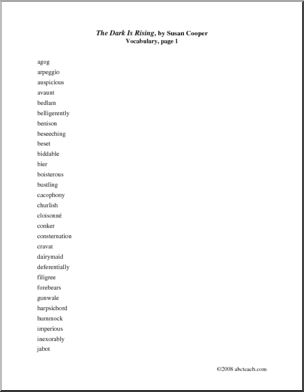 The Dark Is Rising (middle) Book I abcteach.com