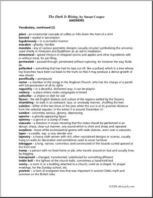 The Dark Is Rising (middle) Book I abcteach.com