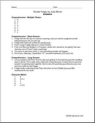 Book: Double Fudge (elem/upper elem) | Abcteach