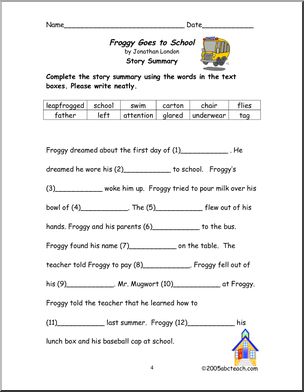 Froggy Goes to School (primary) Book I abcteach.com