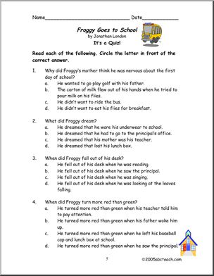 Froggy Goes to School (primary) Book I abcteach.com