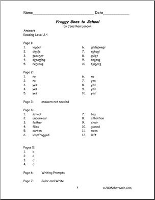 Froggy Goes to School (primary) Book I abcteach.com