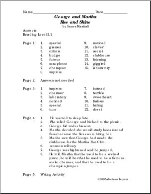 George and Martha - Rise and Shine (primary) Book I abcteach.com