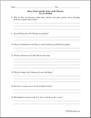 Book: Harry Potter 5, The Order of the Phoenix (upper elem/middle ...