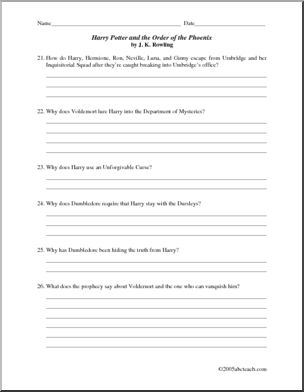 Book: Harry Potter 5, The Order of the Phoenix (upper elem/middle ...