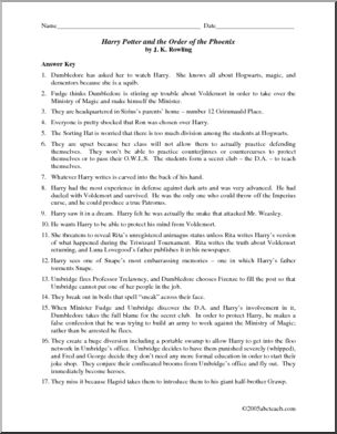 Book: Harry Potter 5, The Order of the Phoenix (upper elem/middle ...