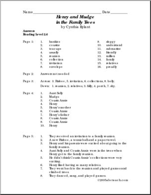 Henry and Mudge in the Family Trees (primary) Book I abcteach.com