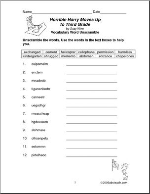 Horrible Harry Moves Up to Third Grade (elementary) Book I abcteach.com