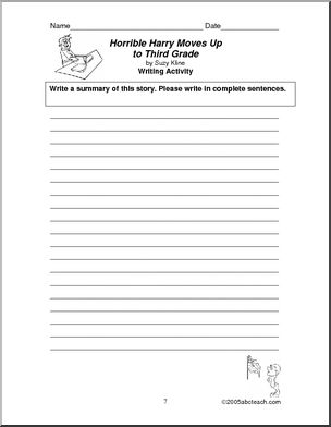 Horrible Harry Moves Up to Third Grade (elementary) Book I abcteach.com