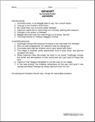 Inkheart (upper elem/middle) Book – Abcteach