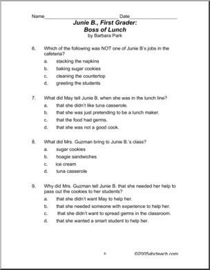 Book: Junie B., First Grader: Boss of Lunch (primary) – Abcteach