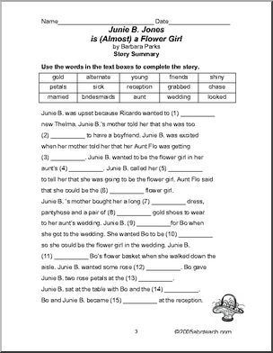 Book: Junie B. Jones is (Almost) a Flower Girl (primary) – Abcteach