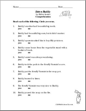 Listen Buddy (elementary) Book – Abcteach