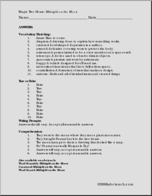 Midnight on the Moon (primary/elementary) Book I abcteach.com