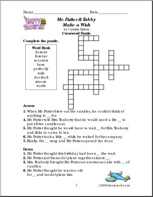 Book: Mr. Putter and Tabby Make a Wish (primary/elem) – Abcteach