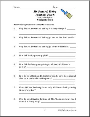 Book: Mr. Putter and Tabby Paint the Porch (primary/elem) | Abcteach