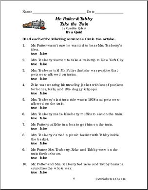 Book: Mr. Putter and Tabby Take the Train (primary/elem) – Abcteach